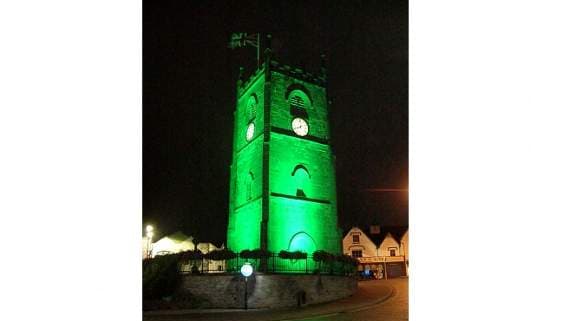 Clock tower goes green for recycling campaign | theforestreview.co.uk