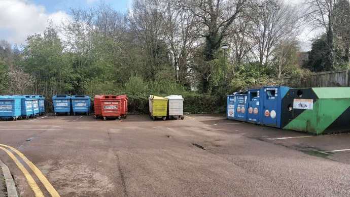 Recycling banks return to Lewell Street car park | theforestreview.co.uk